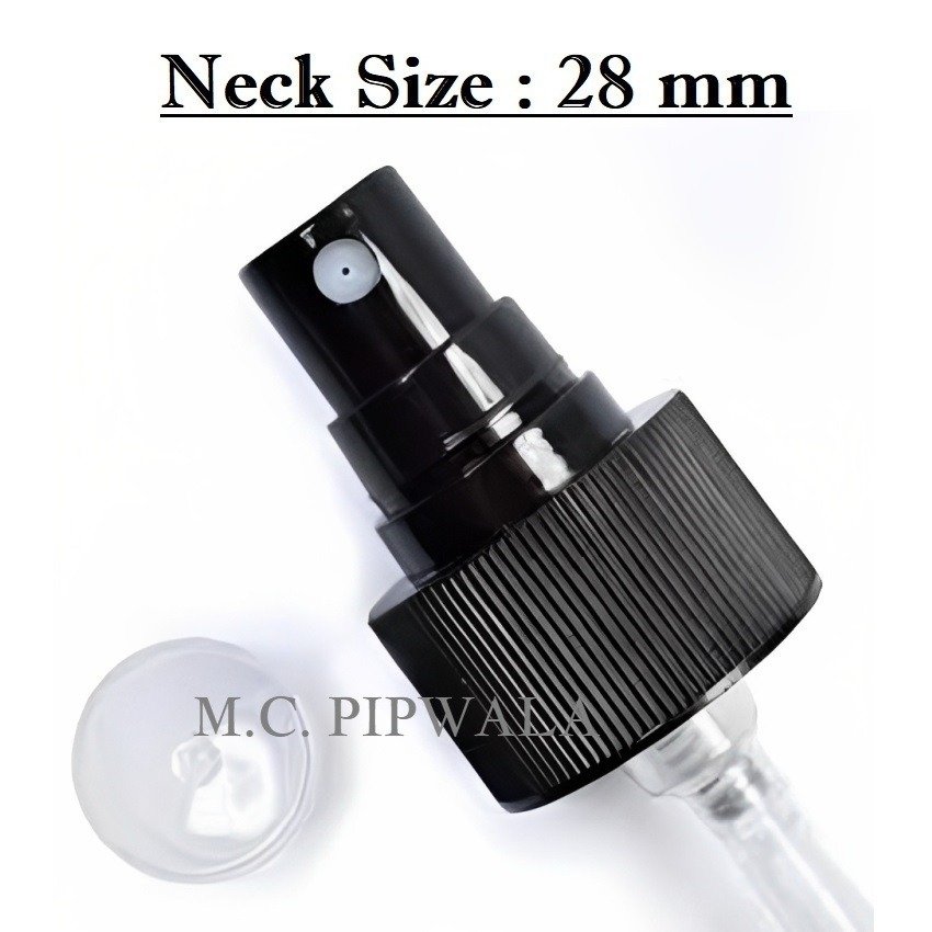 1 Ltr Round(Nile Design) Transparent Pet Bottle with Black Spray Pump ...