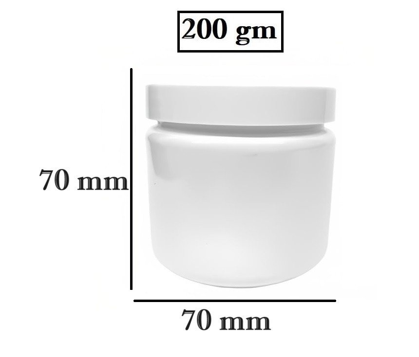 200 Gm Short Full Milky White cosmetic pet jar-69mm – Mcpipwala